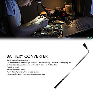 Magnetic Pickup Tool with LED Lights, Extendable Magnetic Flashlight LED Magnetic Pickup Tools Cool Gadgets for Men Gifts Christmas Stocking Stuffers, Long LED Magnet Stick Tool