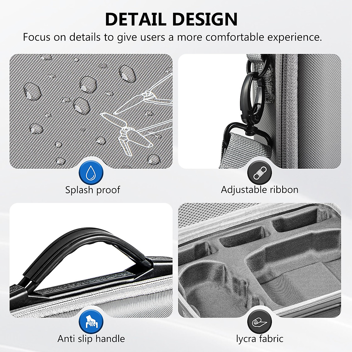 Tomat Mini 4 Pro Carrying Case, Portable Travel PU Leather Storage Shoulder Bag for DJI Mini 4 Pro Fly More Combo RC2 / RC-N2 Accessories Compatible with 3 Batteries