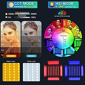 GVM RGB LED Video Light, Photography Lighting with APP Control, 800D Video Lighting Kit for YouTube Studio, 2 Packs Led Panel Light for Gaming, Streaming, Conference, 8 Kinds of Scene Lights, CRI 97