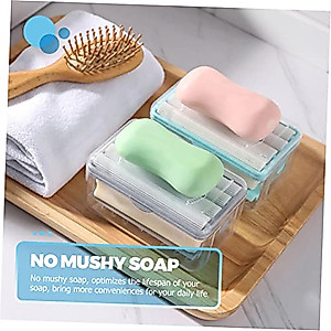 BETOOKY Box Soap Box Soap Dish Soap Tray Dish Soap Dispenser Foaming Soap Dispenser Laundry Soap Containers Bar Soap Laundry Soap Dispenser Set Pearlescent Travel Plastic