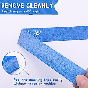 HTVRONT Blue Painters Tape - 1 Inch x 60 Yards x 3 Rolls Masking Tape, Multi-Surface Painters Tape, Paint Tape for Wall, Painting, Craft, Art Supplies, Clean Release Painter's Blue Tape