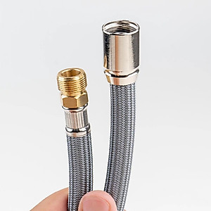 Faucet Hose for American Standard M922367-007220A, American Standard Kitchen Faucet Parts, Kitchen Sink Sprayer Supply Lines Pull Down Faucet Hose Replacement, Brass Adapter, 59”