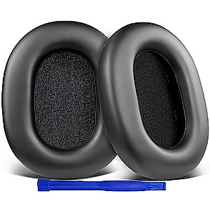 SOULWIT Replacement Earpads for Sony WH-1000XM5 (WH1000XM5) Noise Canceling Headphones, Ear Pads Cushions with Noise Isolation Memory Foam, Added Thickness - Black