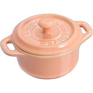 STAUB Stoneware Ceramic 6-pc Mini Round Cocotte Set-Macaron Pastel Colors