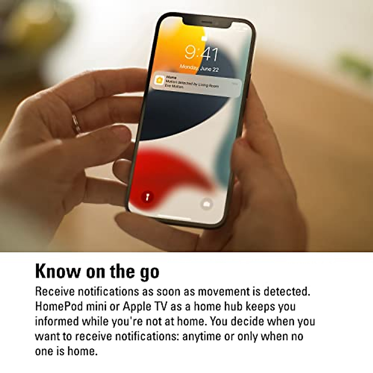 Eve Motion - Smart motion sensor with light sensor, IPX3 water resistance, notifications, automatic activation of lights and devices, no bridge required, Bluetooth, Thread, Apple HomeKit