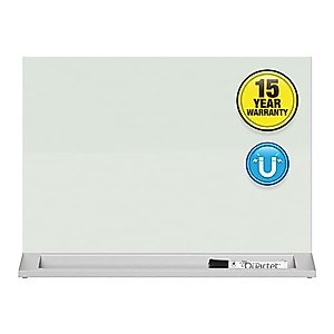 Quartet Glass Whiteboard Desktop Panel, Magnetic, 17" x 23", Dry Erase Surface, Includes Accessory Trays, 1 Marker and 2 High-Power Magnets, White (GDP1723W)