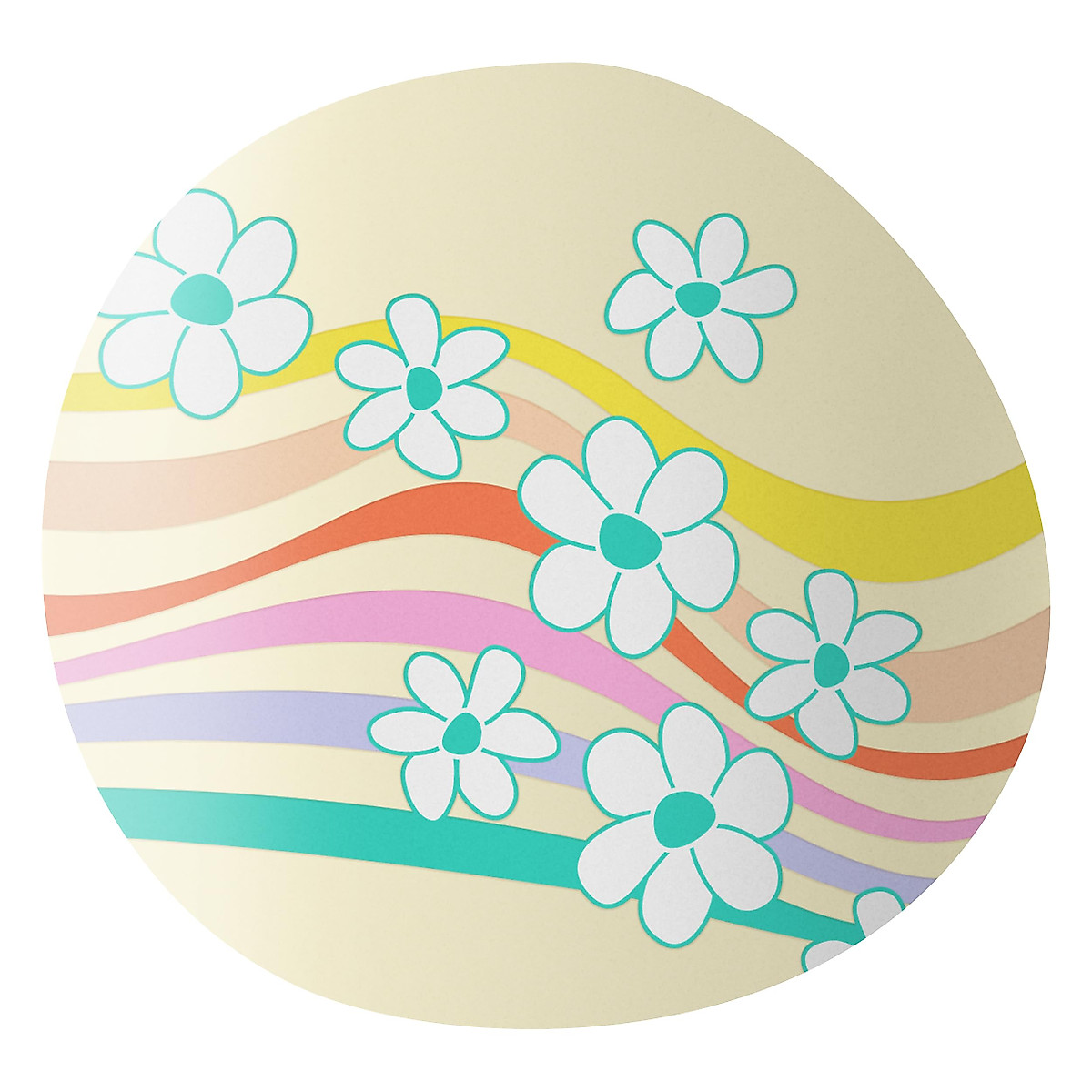 Ottle Deep Sea Diver 40 oz Insulated Tumbler with Handle and Straw Lid - Leak Proof, Cupholder Friendly Travel Mug - Stainless Steel Double Wall Water Bottle for Hot and Cold Drinks - Wavy Daisies