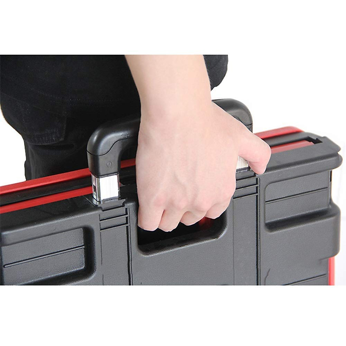 YGCBL Multifunction Portable Hand Trucks,Trolleyshopping Trolley Foldable Aluminum Alloy Engineering Plastic Red Pu Wheel Lightweight High Capacity, 20 Kg Load,B