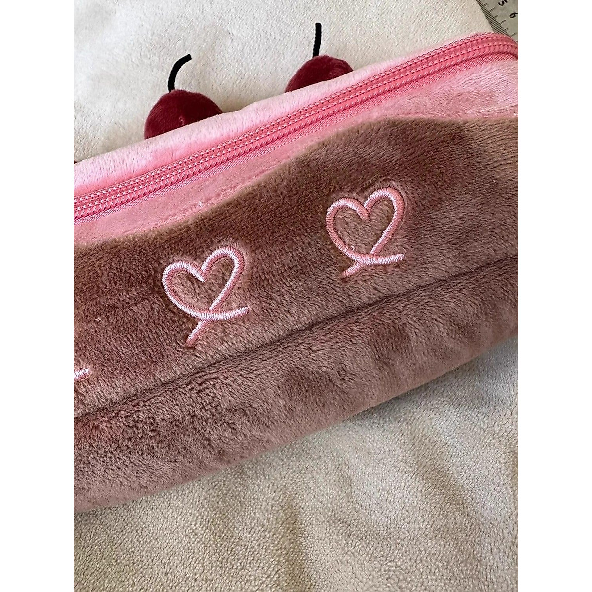 XZR Cake Pencil Case Box Stocking Stuffers Cute Creative Lifelike Cherry Cake Pen Bag Large Capacity Zipper Organizer Storage Box Stylish Nice Gift