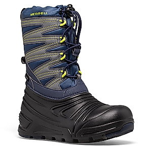Merrell Snow Quest Lite 3.0 Waterproof Boot, Navy/Black, 2 US Unisex Big Kid