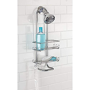 InterDesign Classico Hanging Shower Caddy - Bathroom Storage Shelves for Shampoo, Conditioner and Soap, Silver