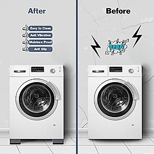 Anti Vibration Pads, Washing Machine Foot Pads, Non Slip Shock and Noise Cancelling Mat for Washer and Dryer Machine Support Protects Pedestals Set of 4