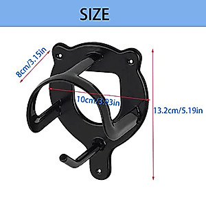 Fortunemee 4 PCS Horse Bridle Rack, Wall Mount Bridle Bracket Bridle Hooks, Horse Tack Storage Halter Hanger, Black Metal Bridle Holder with Expansion Tubes and Screws