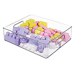 iDesign Recycled Plastic Resipreme Divided Fridge and Freezer, 12” x 4” x 14.5”, Clear