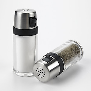 OXO Good Grips Salt Shaker with Pour Spout, Clear/Silver, Salt & Pepper