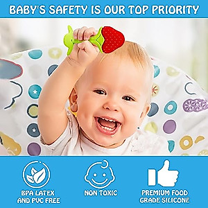 Teething Toys (5 Pack) - Tinabless Infant Teething Keys Set, BPA-Free, Natural Organic Freezer Safe for Infants and Toddlers, Silicone Baby Teethers