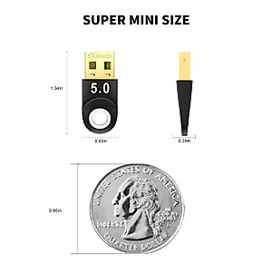 Bluetooth Adapter for PC 5.0, ALINKVITE Bluetooth Adapter for Windows 11/10/8.1/8/7, Bluetooth Dongle with Ultra-Range, Dual-Mode, USB Dongle for Keyboard, PC, Mobile, Printer, Headset, Speakers