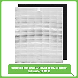 Hichoryer D480 True HEPA Replacement Filter D4, Compatible with Winix D480 Air Purifier, Compare to Winix D4 Filter, Item Number 1712-0100-00, 2 H13 True HEPA Filter & 8 Activated Carbon Filters