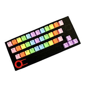 Mworld2 37 Keys PBT Key caps Colorful Gaming Backlit Keycaps Set with Key Cap Remover for Standard Mechanical Gaming Keyboard with Key Puller Rainbow Gradient Color
