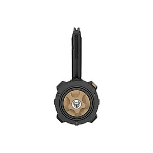 HFC 145 Round High Capacity Drum Mag 1911/AAP01/G18C/TM G Series Gas Airsoft Magazine (Color: Black/Brown)