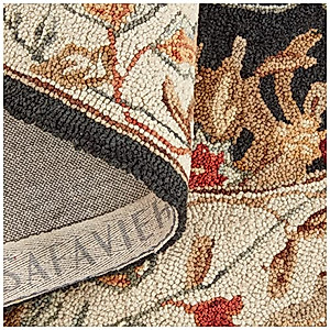 SAFAVIEH Chelsea Collection Area Rug - 4'6" x 6'6" Oval, Black, Hand-Hooked French Country Wool, Ideal for High Traffic Areas in Living Room, Bedroom (HK141B)