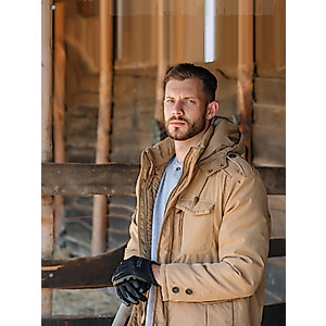 Mr.Stream Men's Winter Hooded Jacket Windproof Sherpa Lined Fleece Windbreaker Coat Outerwear Warm Parka 3256 Green L