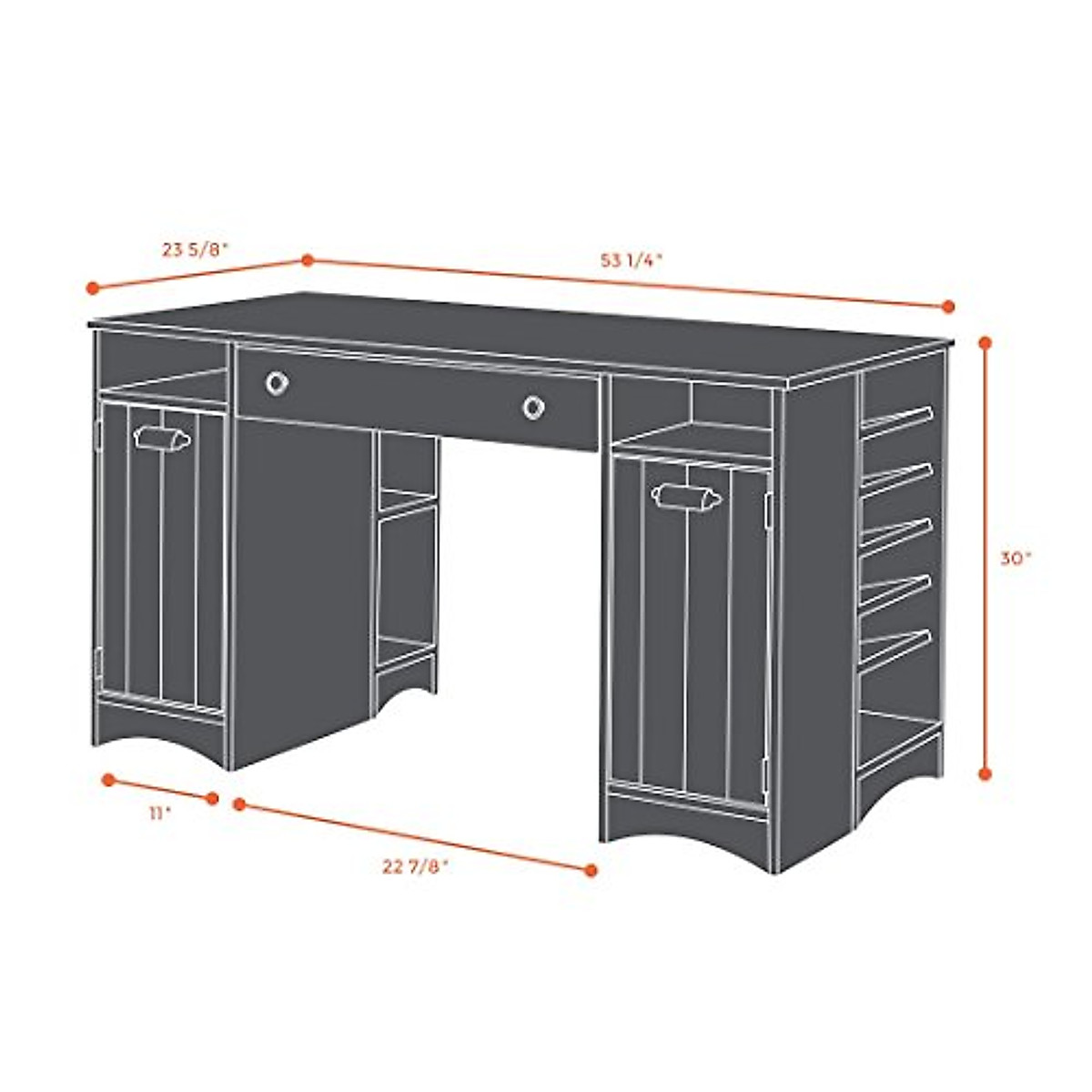 South Shore Artwork Craft Table with Storage, Pure White