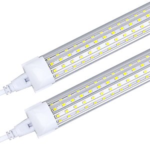 LEDTopTronic (6-Pack) LED Shop Light, 8FT 144W 14500LM 5000K, Daylight White, U Shape, Clear Cover, Hight Output, Linkable Shop Lights, T8 LED Tube Lights, LED Shop Lights for Garage 8 Foot with Plug