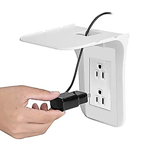 SRXING Outlet Shelf,Wall Outlet Shelf,Shelf Over Outlet,Power Shelf,Shelf Over Outlet,Outlet with Shelf,Outlet Shelves, Easy Install-Holds Up to 10 lbs, White, (1 Pack)