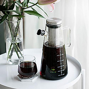 BTaT- Cold Brew Coffee Maker, Iced Coffee Maker, 2 Liter (2 Quart, 64 oz), Iced Tea Maker, Cold Brew Maker, Tea Pitcher, Coffee Accessories, Iced Tea Pitcher, Cold Brew System, Cold Brew Pitcher