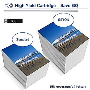 ESTON 2Pack Remanufactured for HP 664XL 664 XL Black Ink Cartridges for Deskjet Ink Advantage 1115 2136 3636 3836