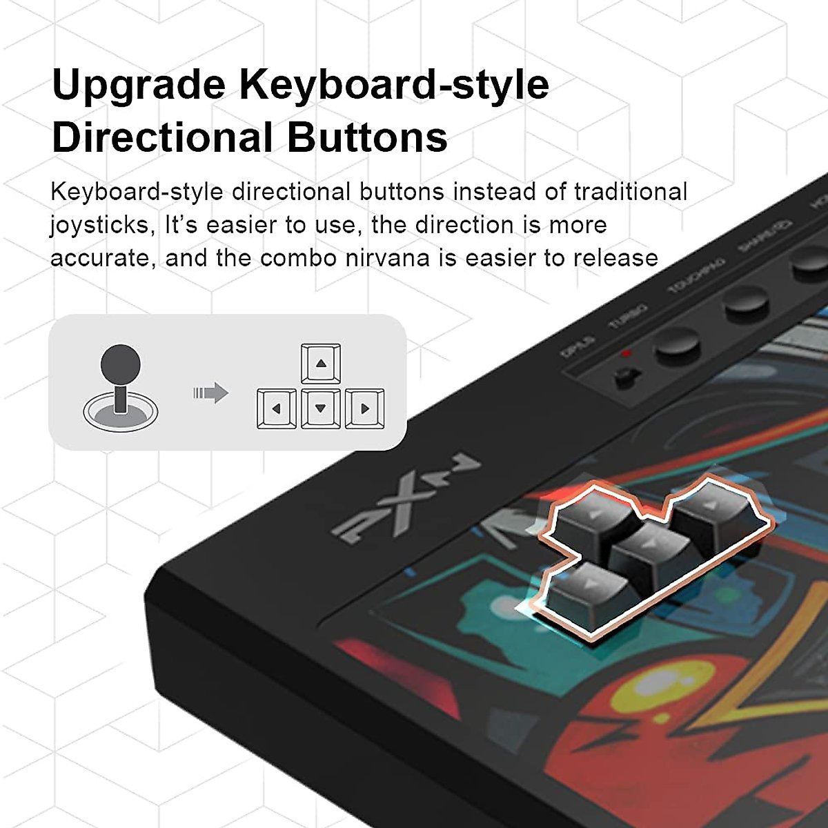 PXN X8 Arcade Fight Stick Joystick PC Street Fighter Keyboard Style Arcade Game Fighting Joystick USB Port Arcade Stick for PS3/ PS4/ Xbox One/Xbox Series X/S/Switch/Window PC (Black)