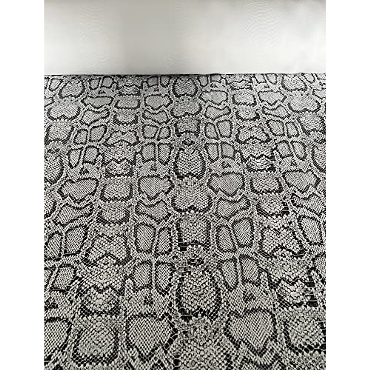 FABRICS FOREVER - Faux Leather Anaconda Snake Skin Black White Upholstery Fabric by The Yard - 54’’ Wide | Black White Snake Skin Vinyl Fabric Material Faux Leather Sheets for DIY, Upholstery Crafts