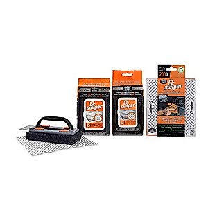 Q-Swiper BBQ Grill Cleaner Gift Bundle Set - 1 Q-Swiper Grill Brush, 65 Q-Swiper Grill Cleaning Wipes and 2 Q-Swiper Reusable Grill Cloths. Safe Way to Clean BBQ Grill Grates and Grill Exterior.