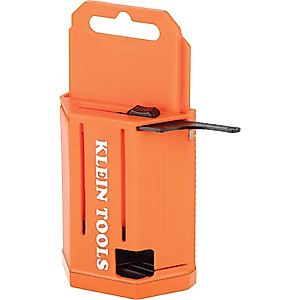 Klein Tools 44125 Utility Knife Blade Dispenser with 50 Triple Ground Replacement Blades for Long-Lasting Sharpness