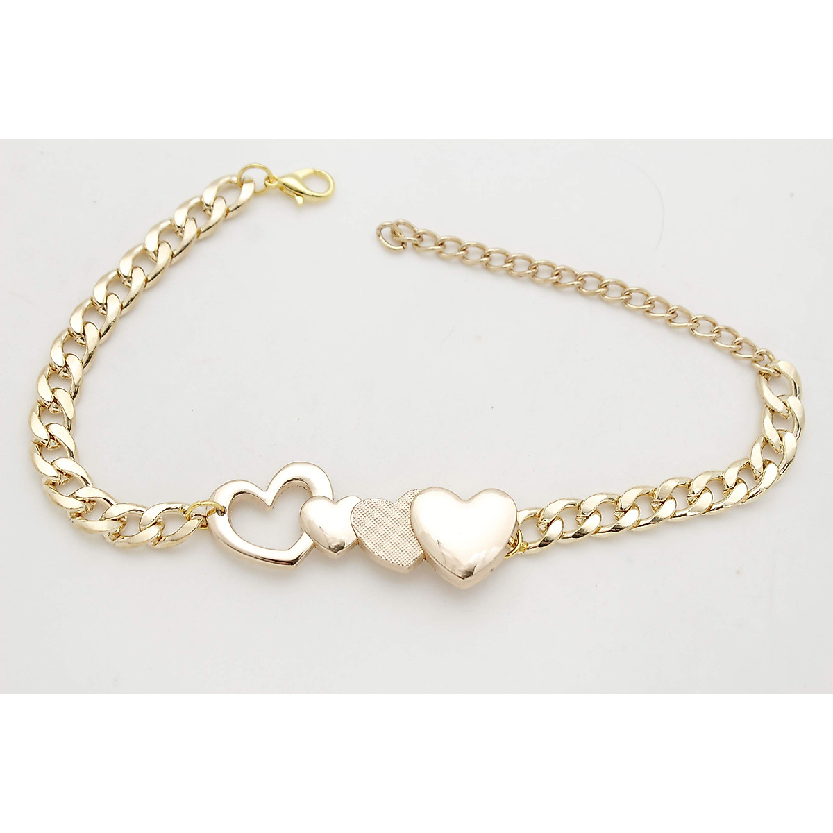 Trendy Fashion Jewelry TFJ Women Western Boot Chains Metal Bling Bracelet Long Narrow Plate Anklet High Heel Charm Gold