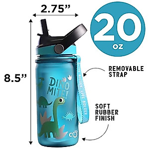 Live Infinitely 20oz Kids Water Bottle with Easy Sip Straw - Water Bottle is Dishwasher Safe & BPA Free Kids Water Bottle