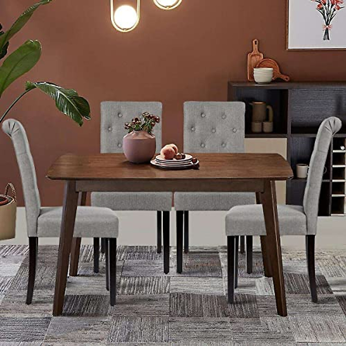 JHUS Set of 2 Tufted Dining Chair Parsons Upholstered Fabric Chair with Wooden Legs JHUS Dining Chairs Kitchen & Dining Room Chairs Dining Room Chairs Kitchen Chairs Dining Chair