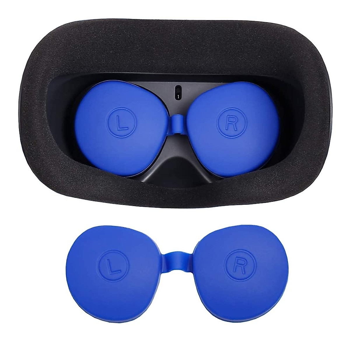 Ytaland VR Lens Cover for Oculus Quest 2 Dust Proof Cover for Oculus Quest 2 Anti-Dust Silicone Lens Protector (Blue)