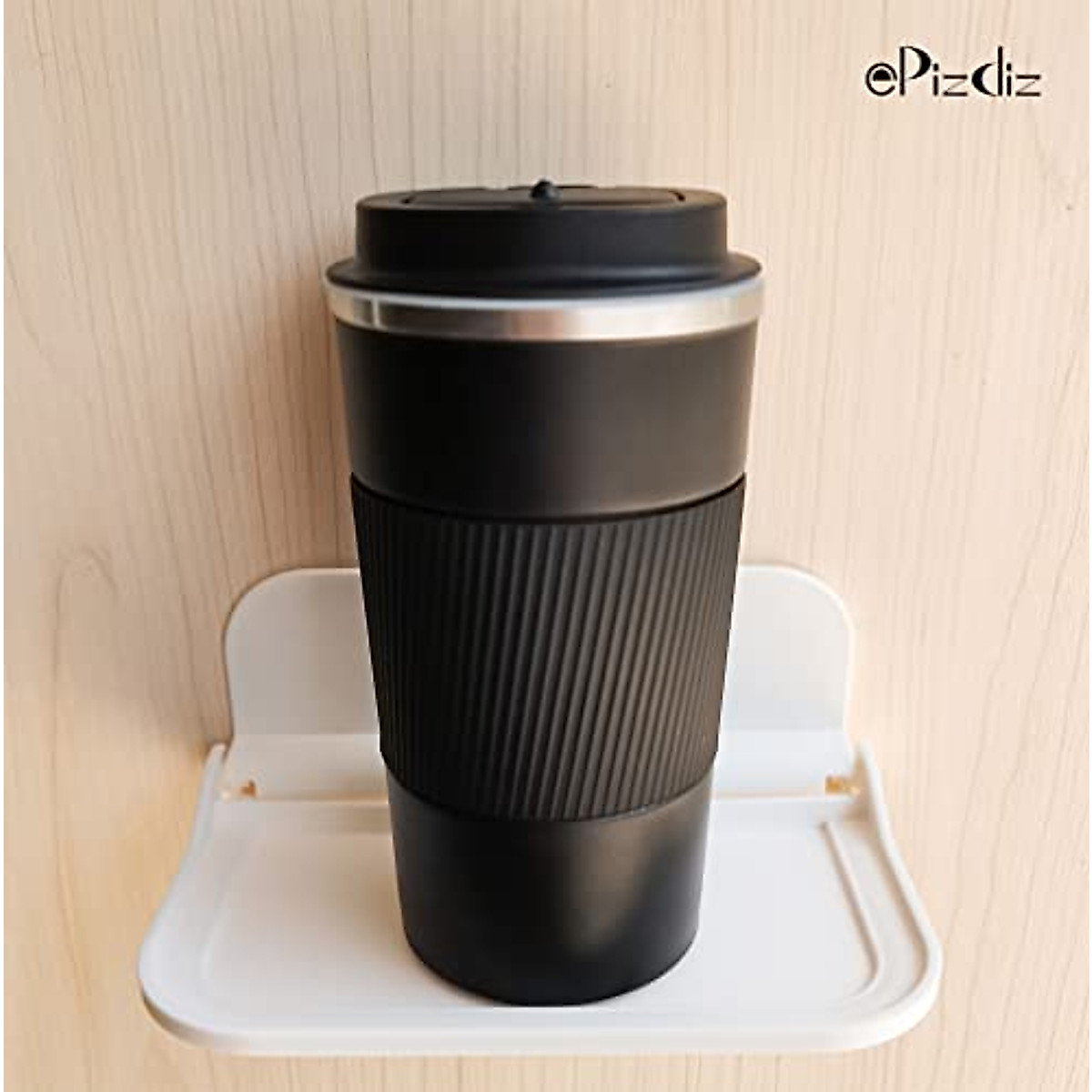 ePizdiz Foldable Plastic Floating Shelf Stick on Wall for Kitchen Bathroom Any Place Extra Storage Needed Wall Mounted Bedside Shelves(2pcs,7inches)