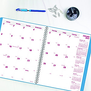 Brownline 2023 Essential Monthly Planner, 14 Months, December 2022 to January 2024, Twin-Wire Binding, 11" x 8.5", Mountain Blue (CB1262G.04-23)