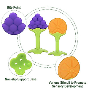 Teething Toys (4 Pack)-ANGELBLISS Baby Teething Toys Set/Baby teether chew Toys/Natural Organic Freezer Safe for Infants and Toddlers/BPA-Free Teether Set for Boys & Girls (Green)