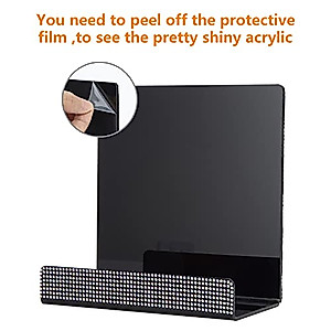 Bling Crystal Book Ends, Bookends for Shelves,Heavy Books, Book Stopper for Books,CDs,Video Games,Movies 1 Pair (Color)