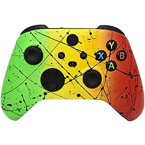 Hand Airbrushed Fade Custom Controller Compatible with Xbox Series X/S & Xbox One (Series X/S Rasta Fade)