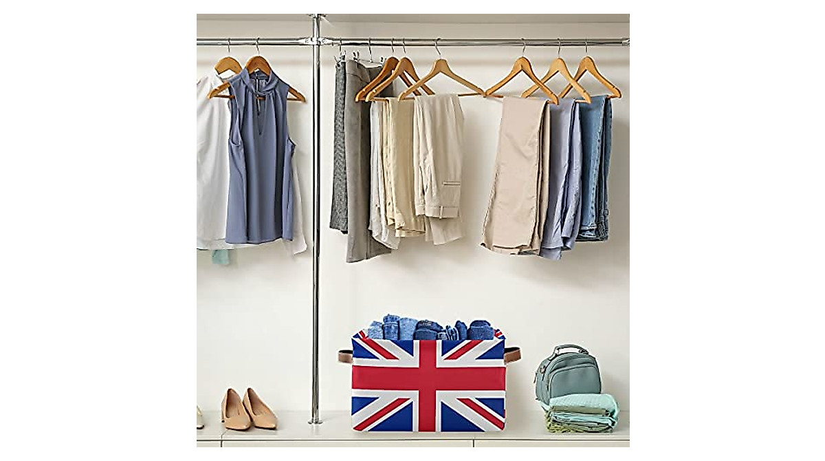 AUUXVA UK Flag Union Jack Storage Bins Basket, Vintage British Flag ...
