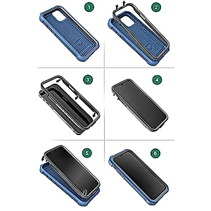 Encased Falcon Armor Designed for iPhone 13 Mini Case with Screen Protector - Ultra Protective Full-Body Cover (Built-in Screen Guard) Black