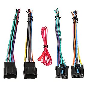 RED WOLF Car Radio Stereo Replacement Wiring Harness Male + Female Connector Plug Kit Compatible with 2006-2013 Chevy GMC Sierra Savana Buick