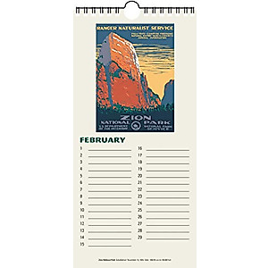 National Parks Poster Art of the WPA Perpetual Calendar Birthday Anniversary Family Date Annual Reminders 5.5" x 11.5"