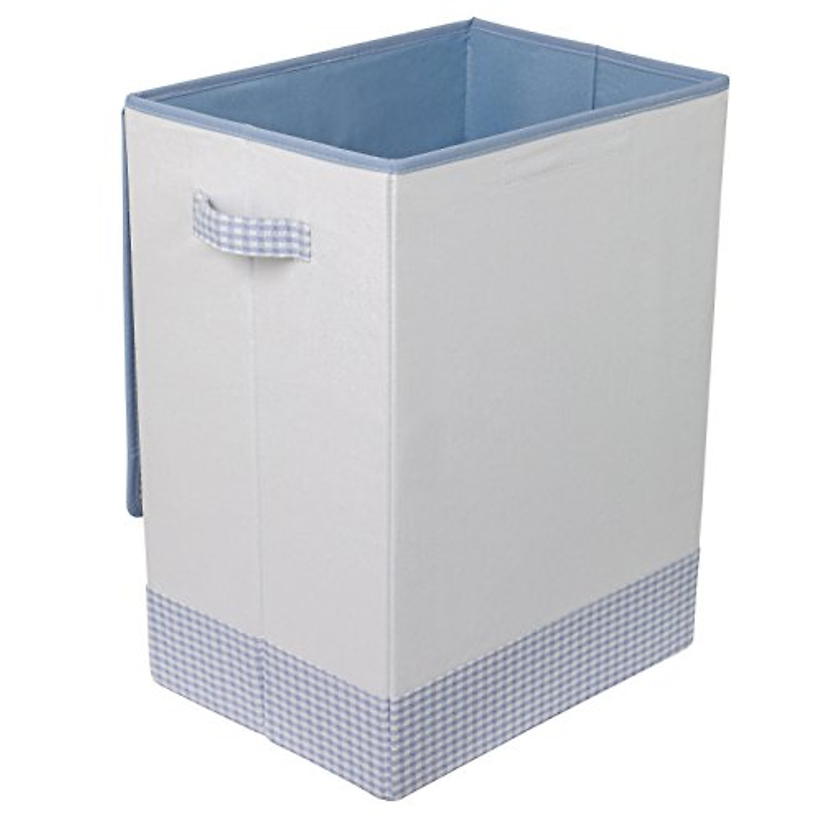BirdRock Home Baby Clothes Hamper with Lid - Folding Cloth Hamper with Handles - Dirty Clothes Sorter Bin - Easy Storage - Collapsible - Blue and White