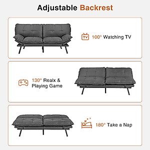 DUMOS futon Sets Sofabed, Dark Grey